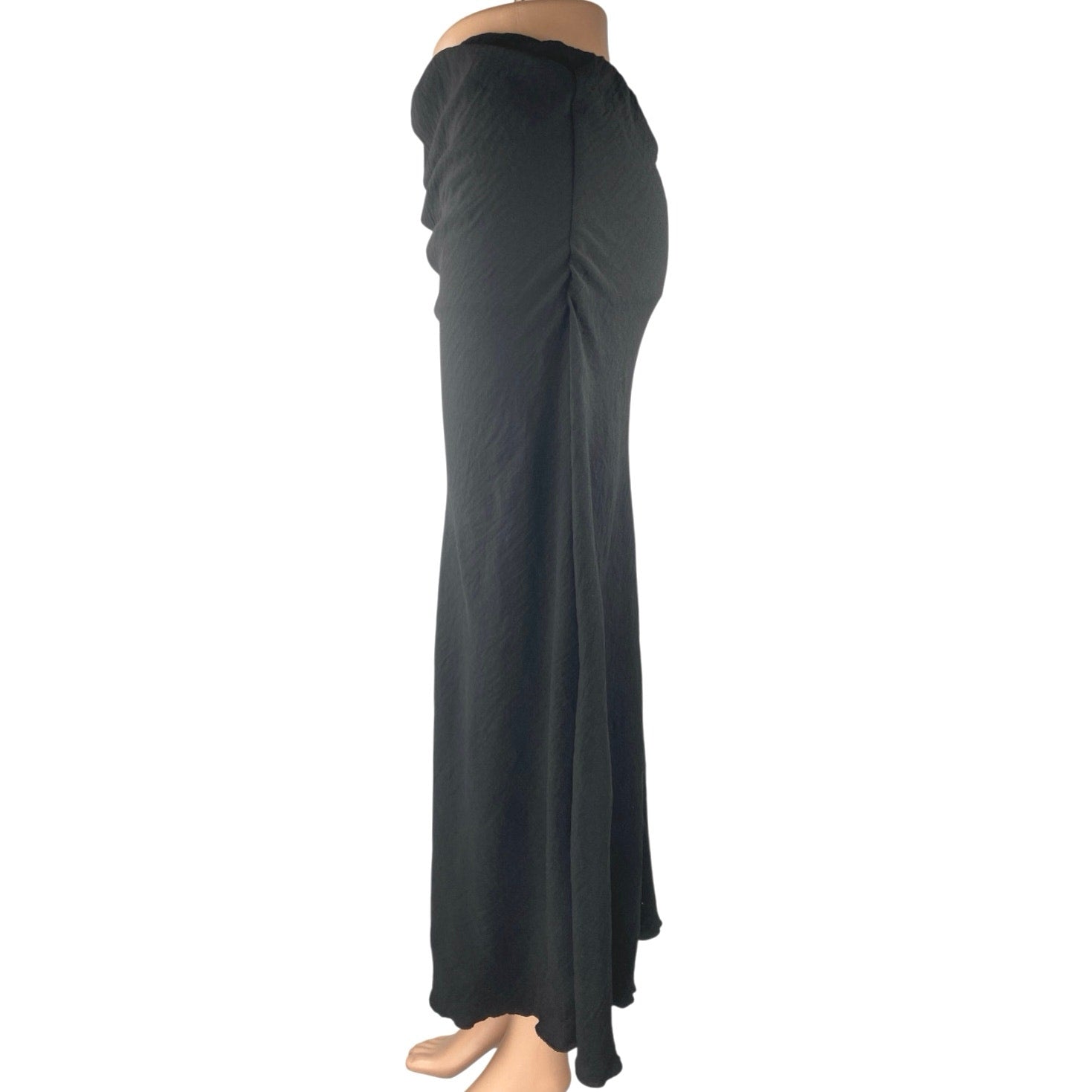 See You Monday Black High Waisted Pull On Midi Maxi Bodycon A-Line Ski ...