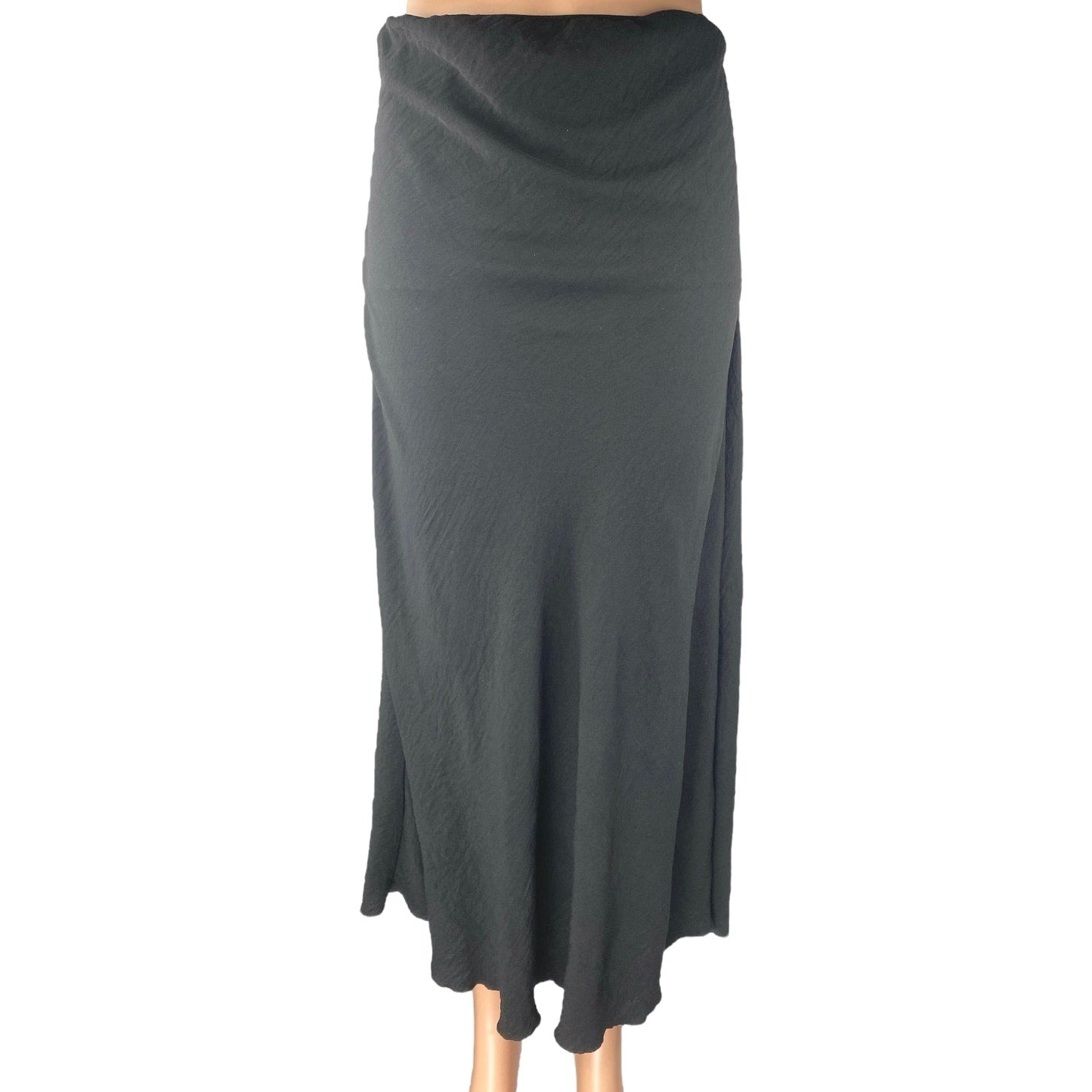 See You Monday Black High Waisted Pull On Midi Maxi Bodycon A-Line Ski ...